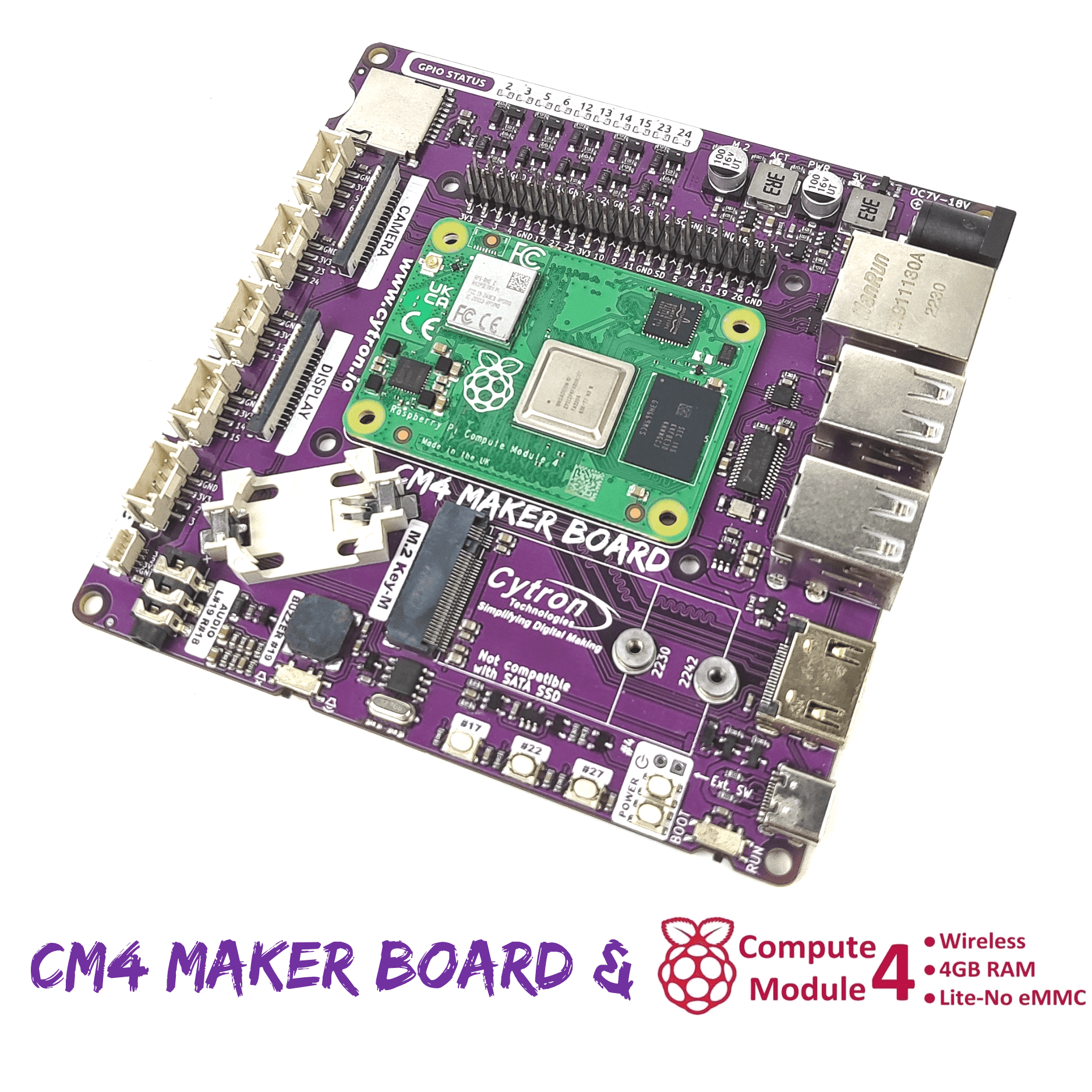 CM4 Maker Board & Kits : Maker’s Carrier Board for Raspberry Pi CM4/CM5